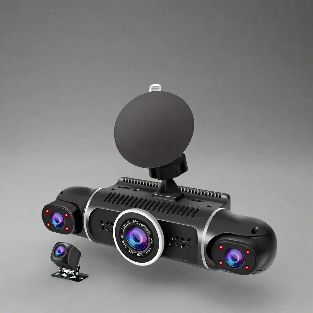 Four-Channel Dash Camera with Wi-Fi GPS, 1080P Front, Left, Right ...